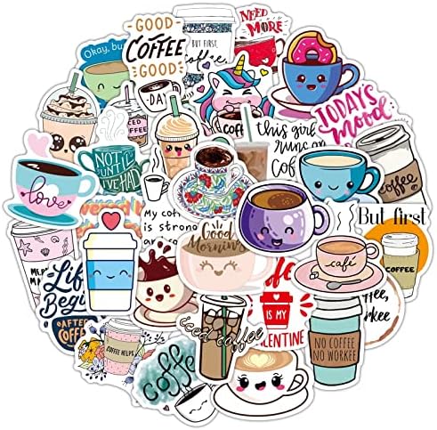 Navy Peony Hipster Coffee Stickers (30 Pieces) - Motivational ...
