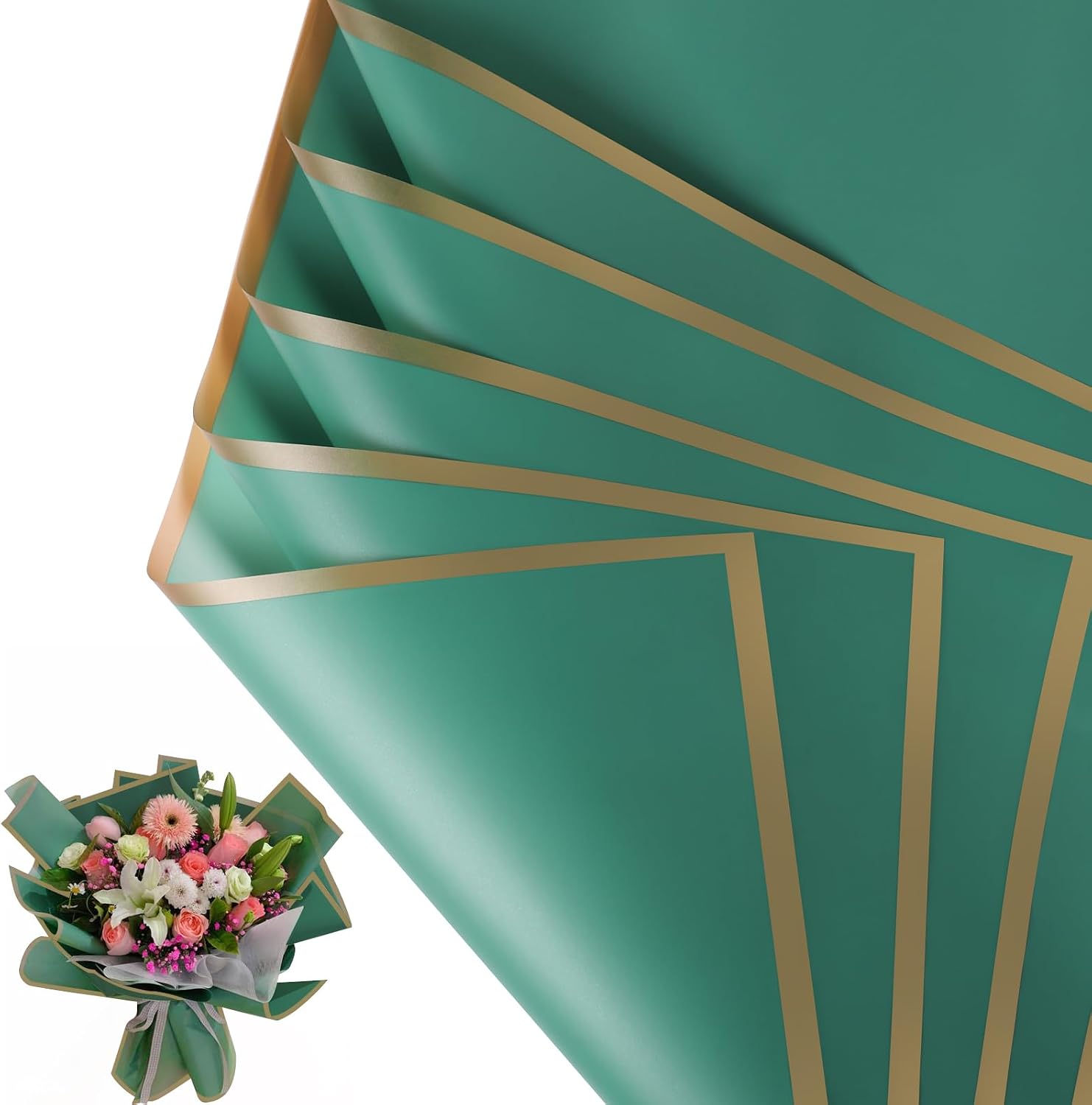 Amazon.com: NESCCI 20 Sheet Flower Wrapping Paper - Waterproof Floral ...