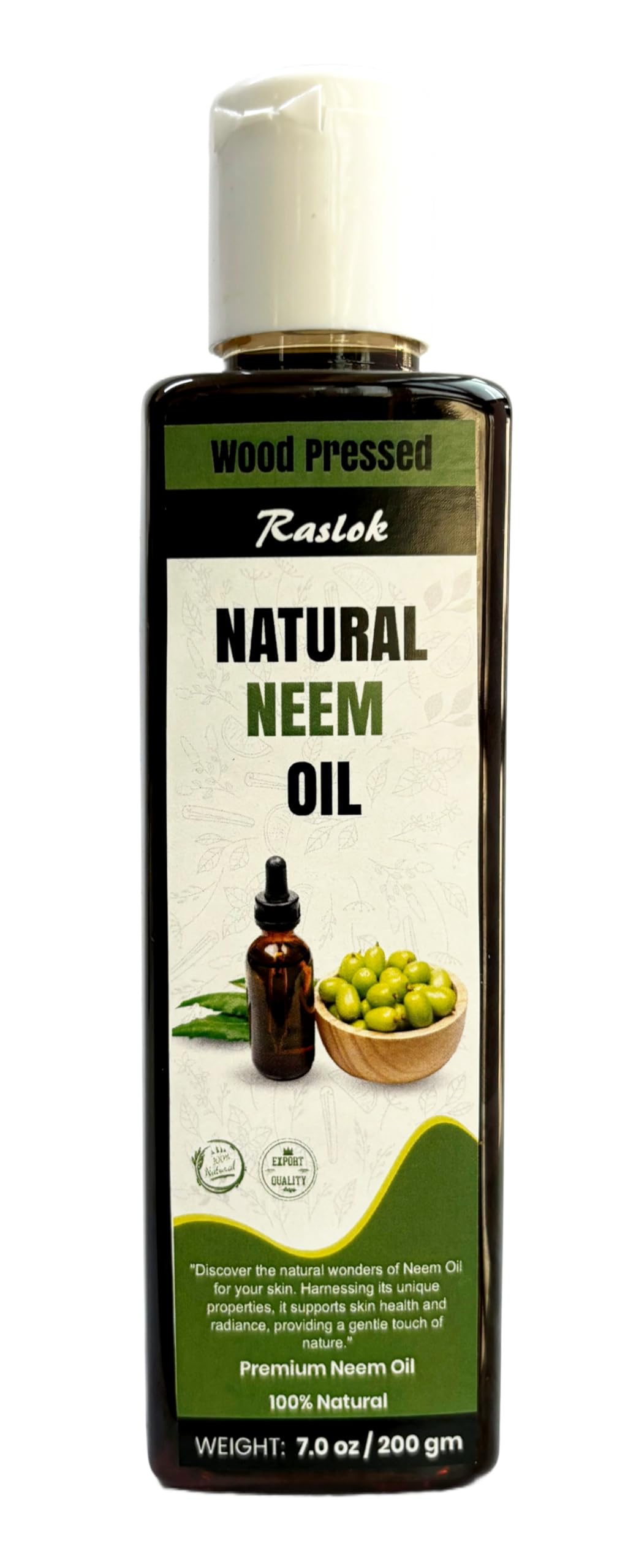 Amazon.com : Raslok Pure Natural Neem Oil | Wood Pressed (4, Ounces ...