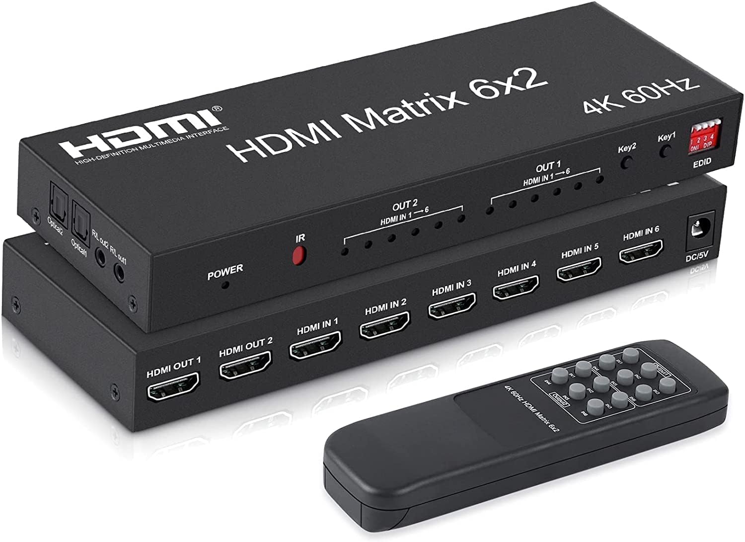 4K@30HZ 6X2 HDMI True Matrix SPDIF Splitter with ARC/PIP Function| HDMI ...