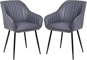 PINIQUE Dining Chairs Set of 2, Blue Kitchen Chairs, Mid Century Modern ...