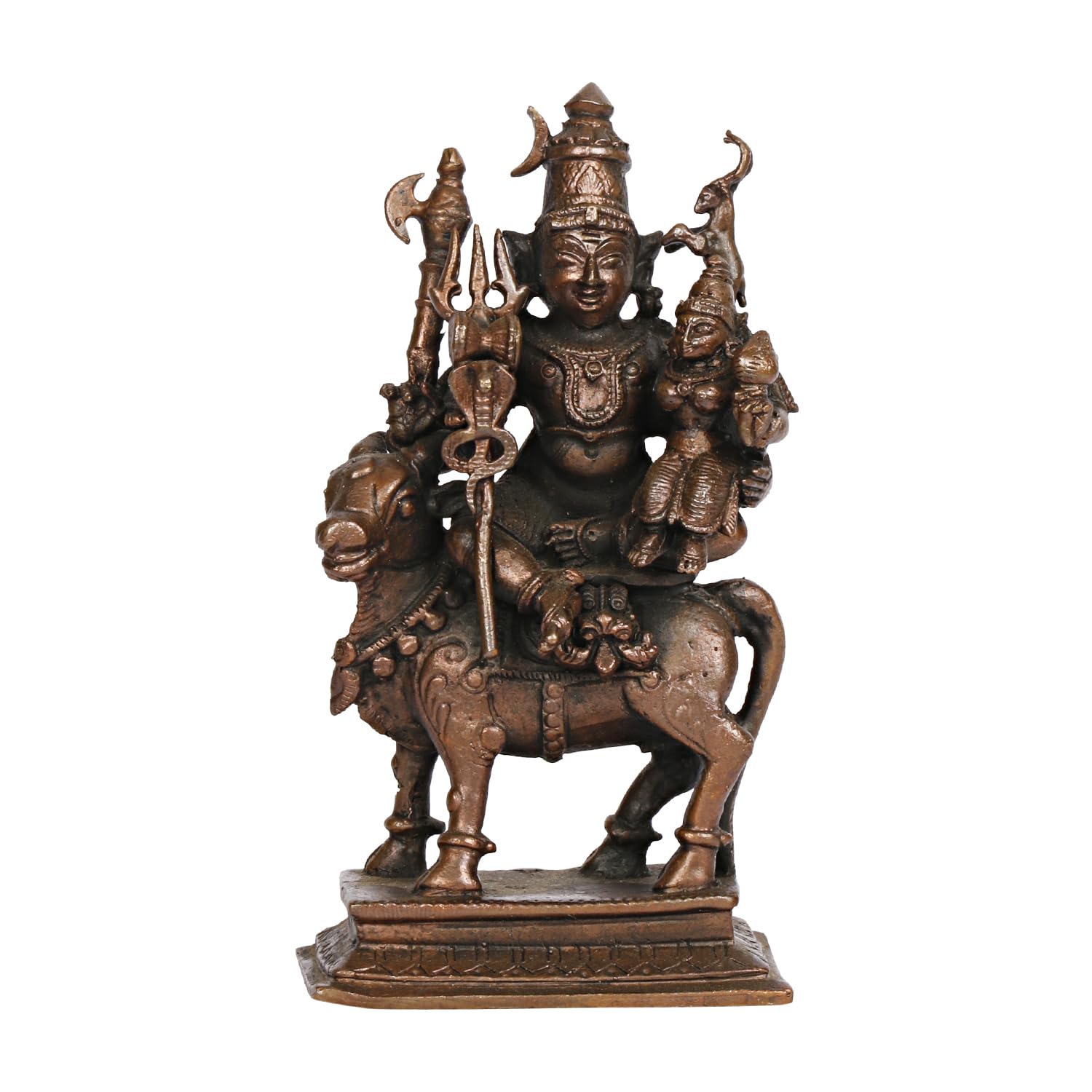Buy Kartique Copper Lord Shiva Parvati Sitting on Nandi Idol ...