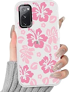 Amazon.com: RUMDEY Clear Hibiscus Flower Case for Samsung Galaxy S20 FE 5G/S20 Lite/S20 Fan ...