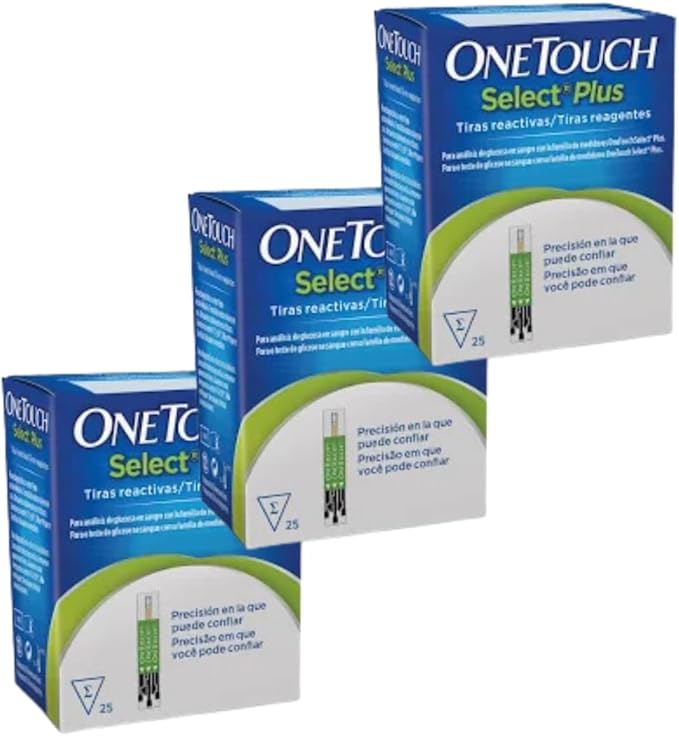 One Touch Select Plus Flex Paquete 75 Tiras Para Glucómetro : Amazon ...