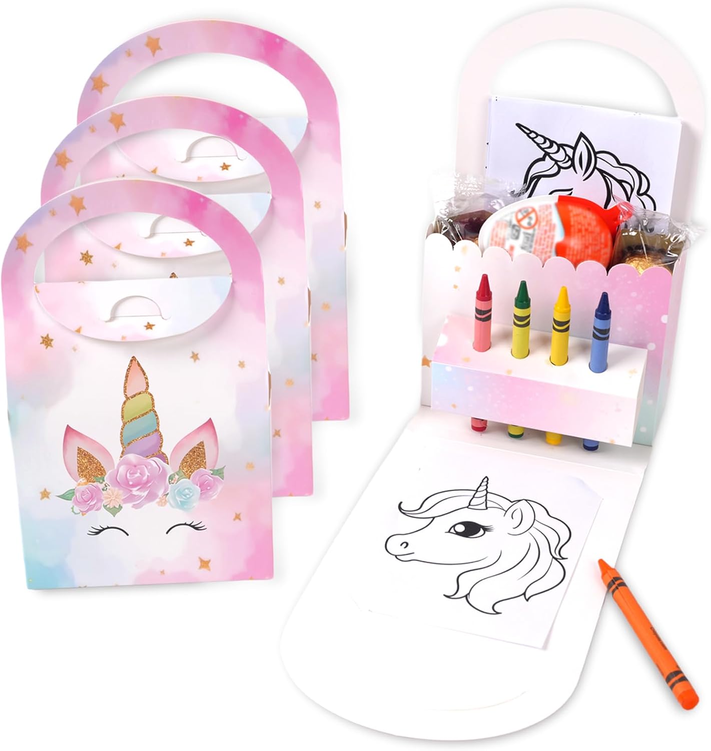 Amazon.com: JOARHONAL Unicorn Coloring Party Favor Box - 12 PCS Unicorn ...
