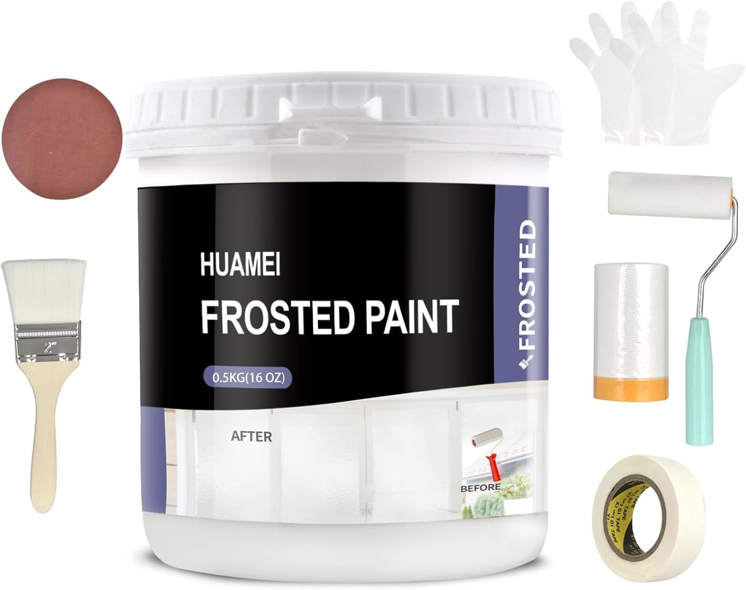 Frosted Glass Paint for Windows Privacy, 16oz Waterproof & UV Resistant ...