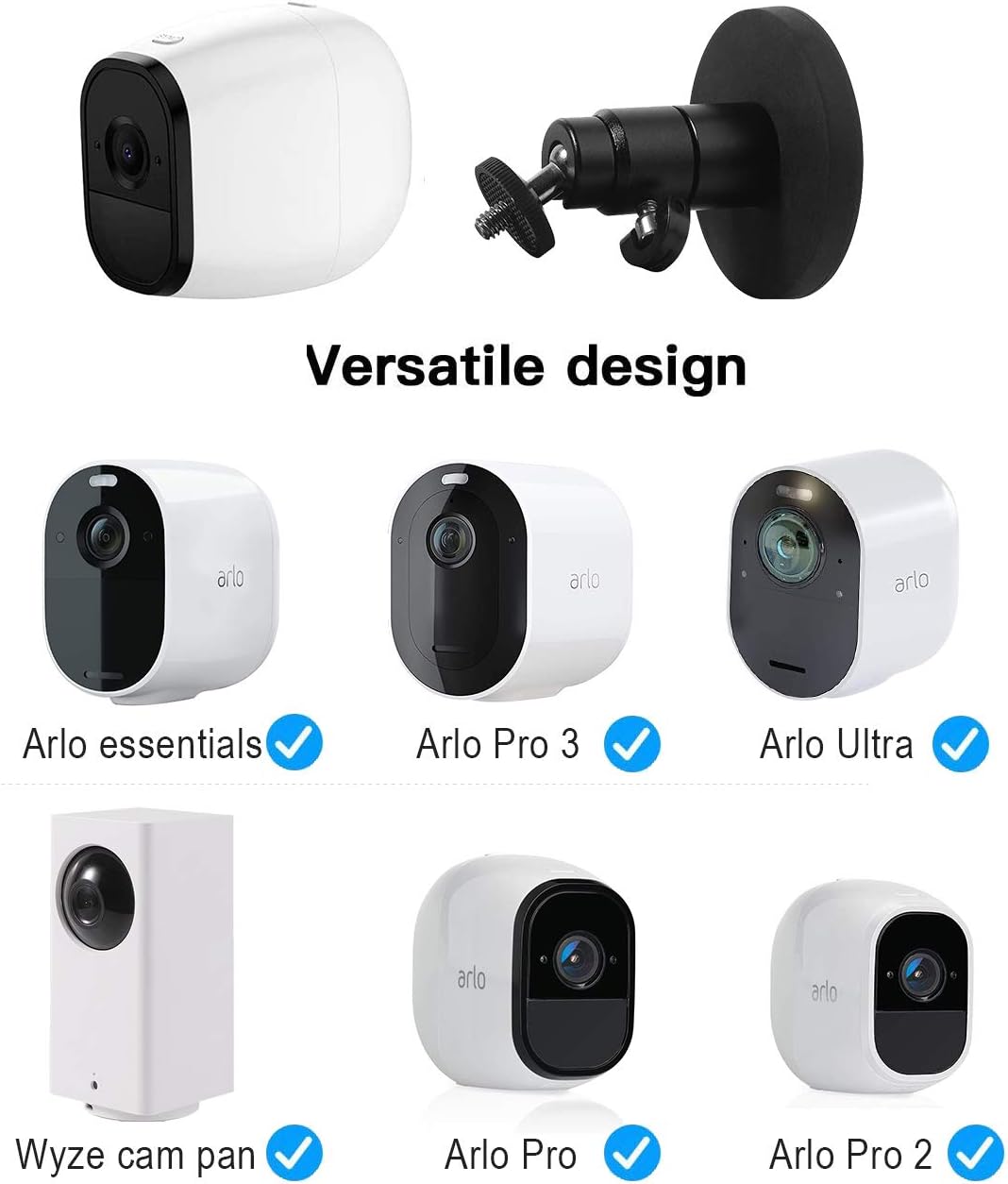 Magnetic Camera 1/4 Wall Mount Stand for Arlo Pro 3 Arlo Ultra Arlo pro ...