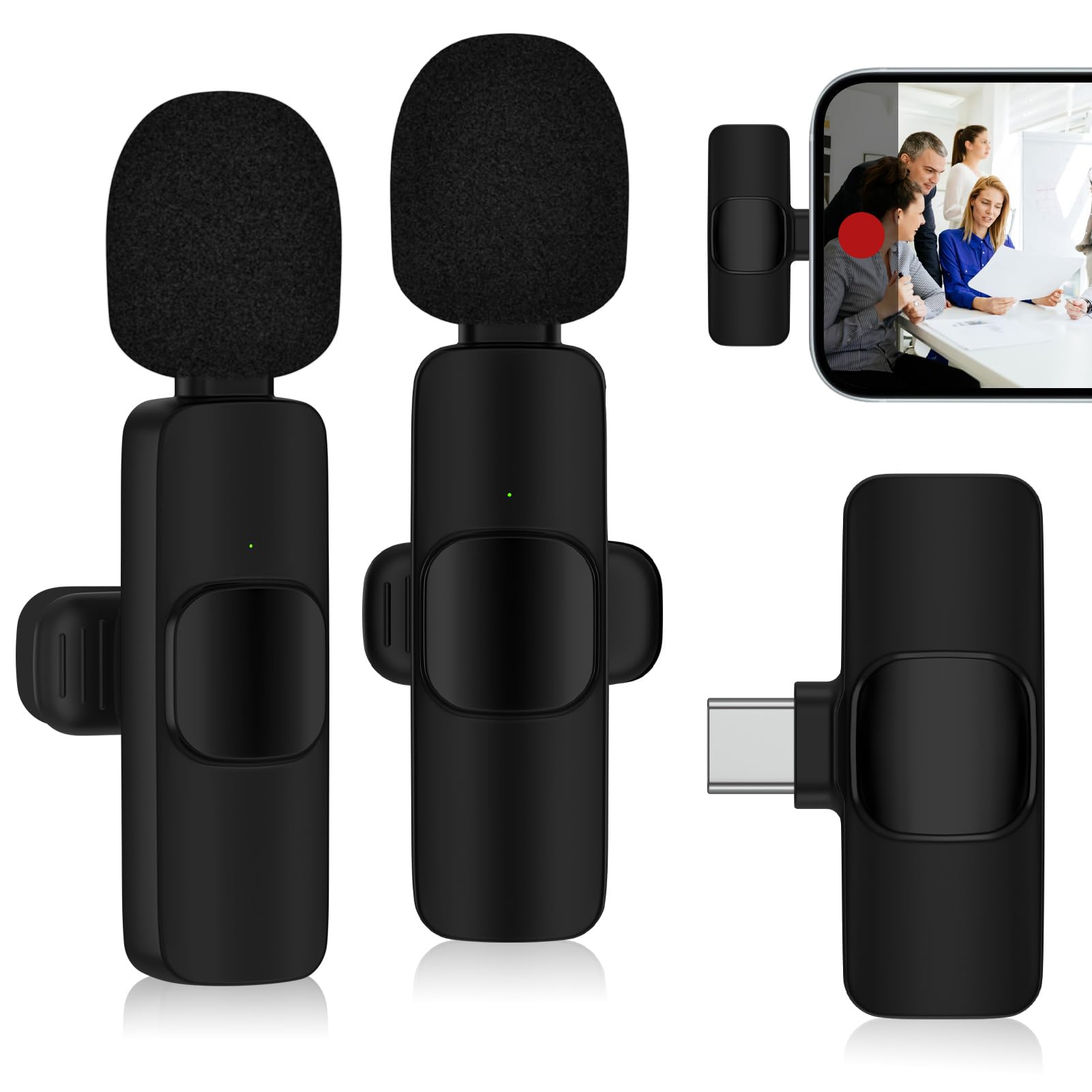 Amazon.com: Wireless Microphone for iPhone 16 15, USB-C Wireless ...