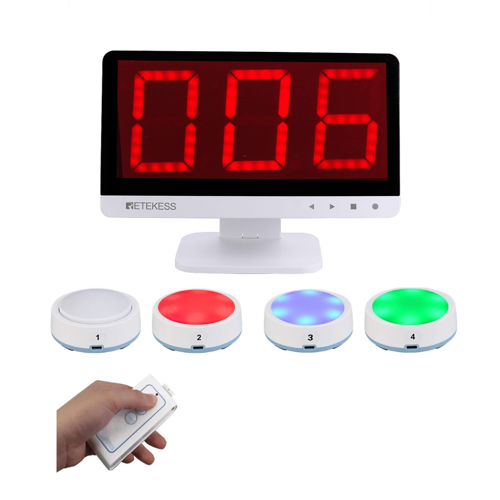 Retekess TM101 Buzzer Sonore et Lumineux, Buzzer pour Jeux de Questions ...