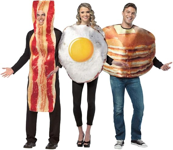 Amazon.com: Breakfast Costumes Trio Set - Bacon, Eggs, and Pancakes ...