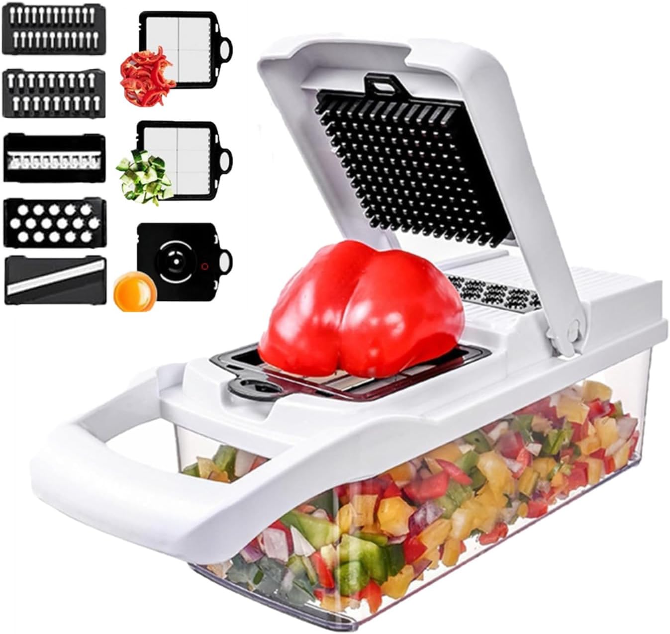 Amazon | 【プロ料理人推薦】スライサー 野菜カッター 千切りスライサー 角切り キッチン用品 調理器具 多機能 ワンプッシュお掃除機能 ...