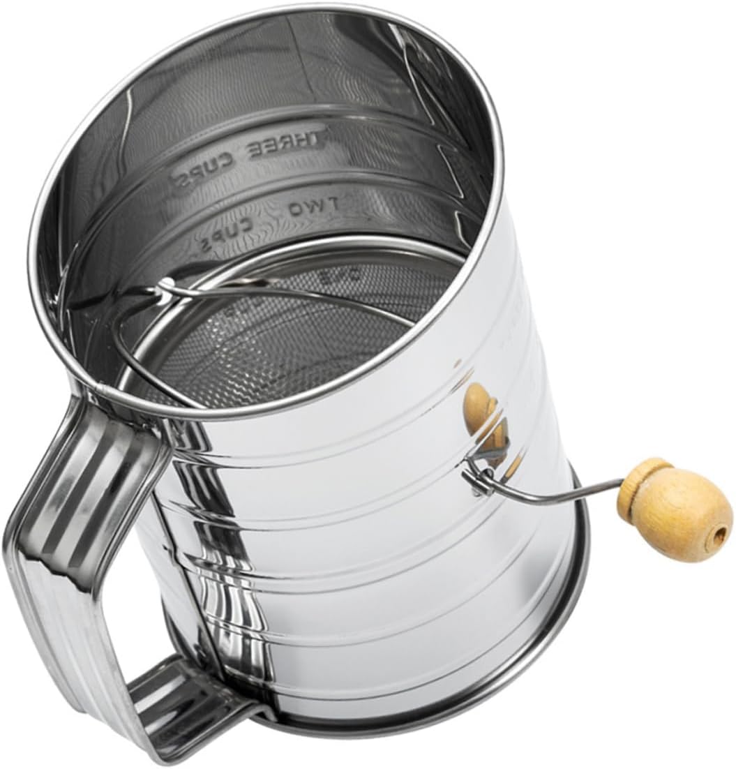 Amazon.com: FUOYLOO Stainless Steel Flour Sieve Hand Flour Squeeze Fine ...