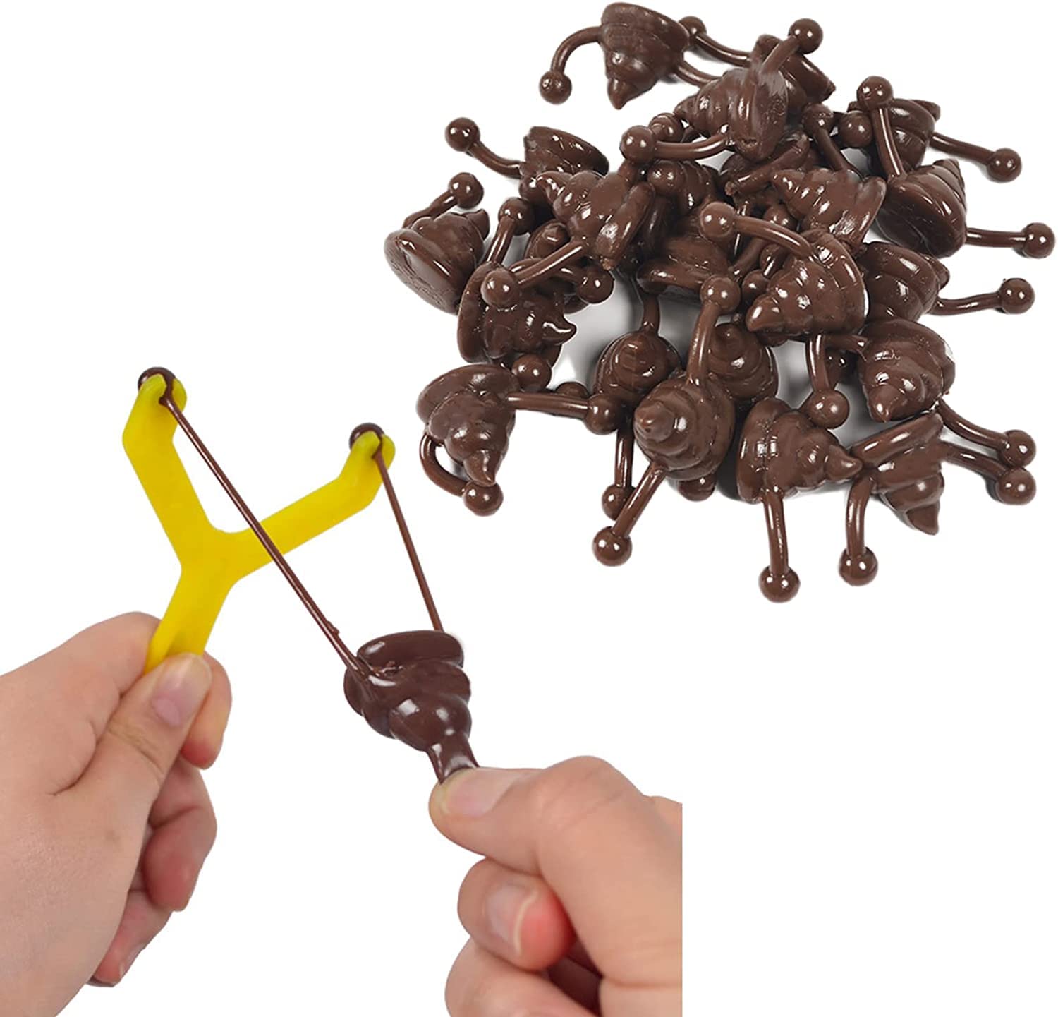 Poop Slingshot Toy Mini Rubber Slingshot Flying Poop Toys Stretchy ...