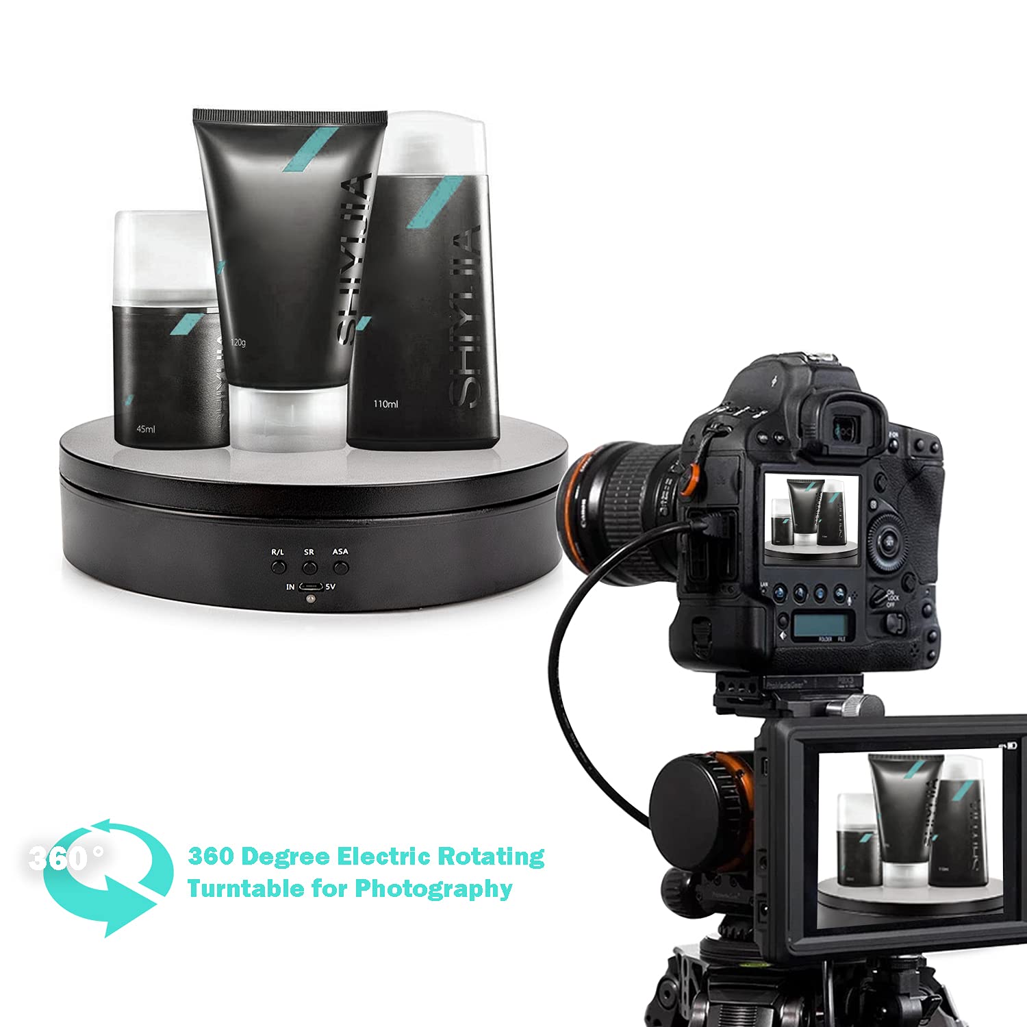 Snapklik.com : Leadleds Motorized Rotating Display Stand 7.7", USB And ...