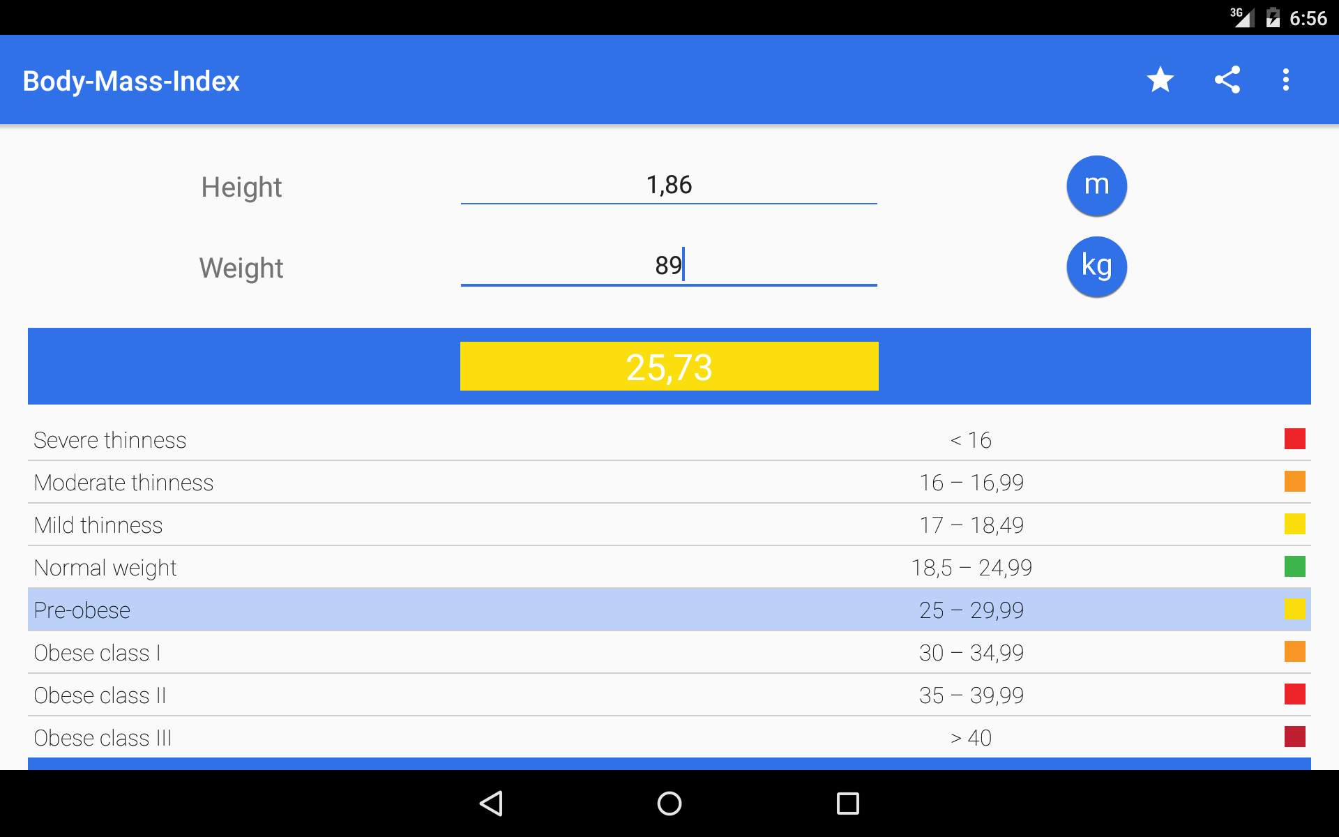 BMI Calculator - for men - App on Amazon Appstore