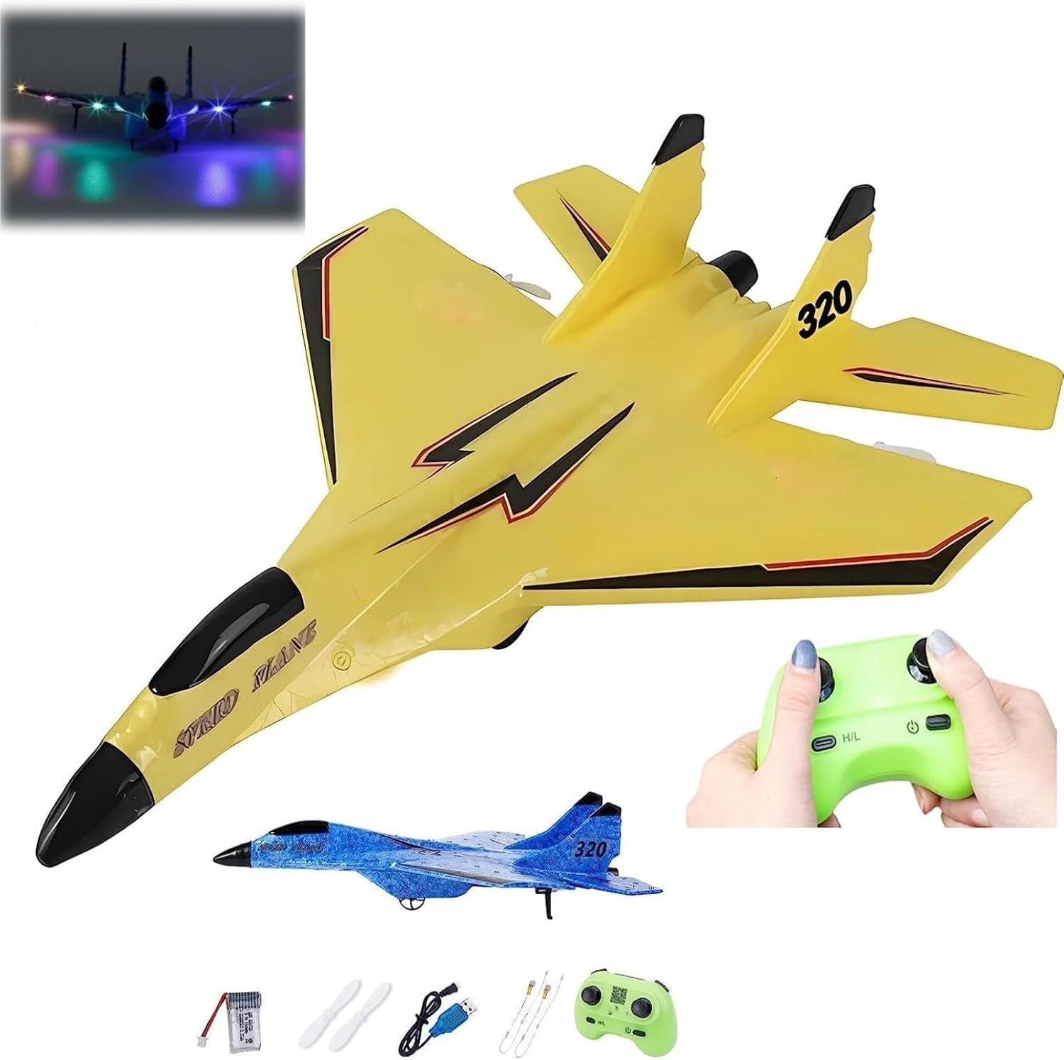 Amazon.com: Jaiafupm Remote Control Wireless Airplane Toy - 2.4Ghz Su ...