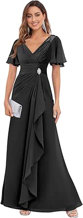 Amazon.com: VKHK Long Chiffon Mother of The Bride Dresses for Women ...