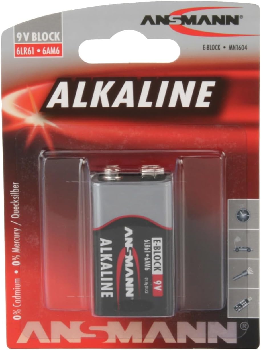 Ansmann 9V E-Block - rechargeable batteries (Alkaline, 17.5 x 26.5 x 48 ...