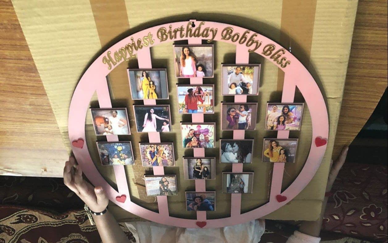 Saanvi Crafts Wooden Customized Ring Photo Collage/Photo Frame/Ring ...