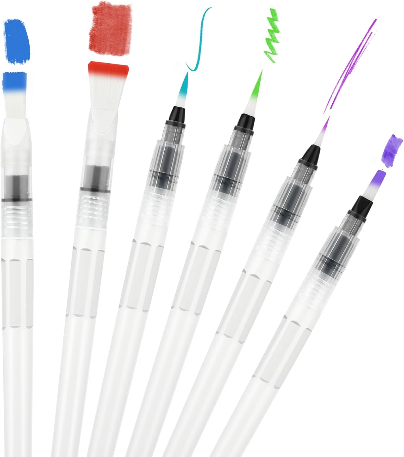 Amazon.com: 6 Pcs Watercolor Brush Pens, Water Brush Pens Water Brushes ...