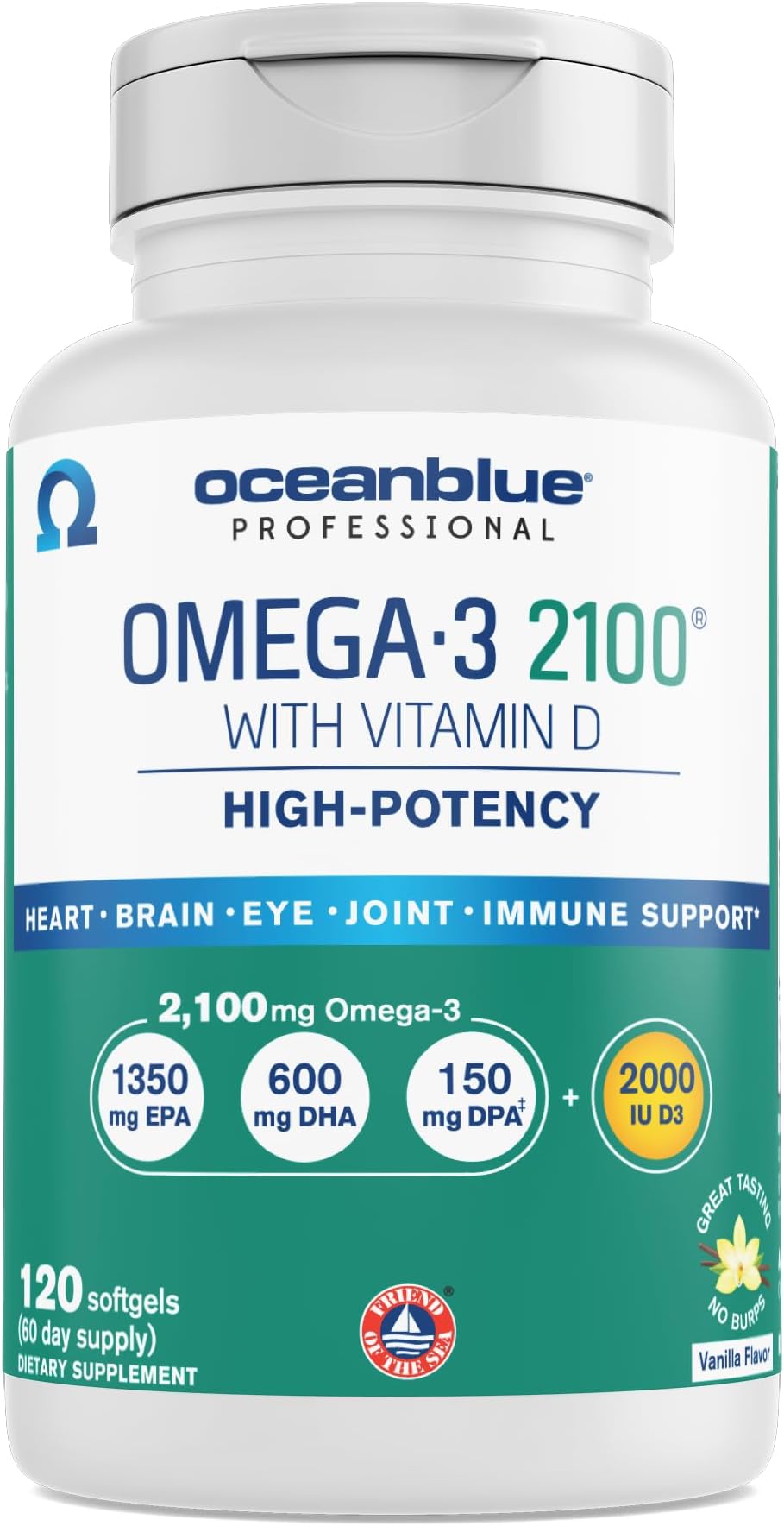 Amazon.com: Oceanblue Professional Omega-3 2100 – 120 ct – Triple ...