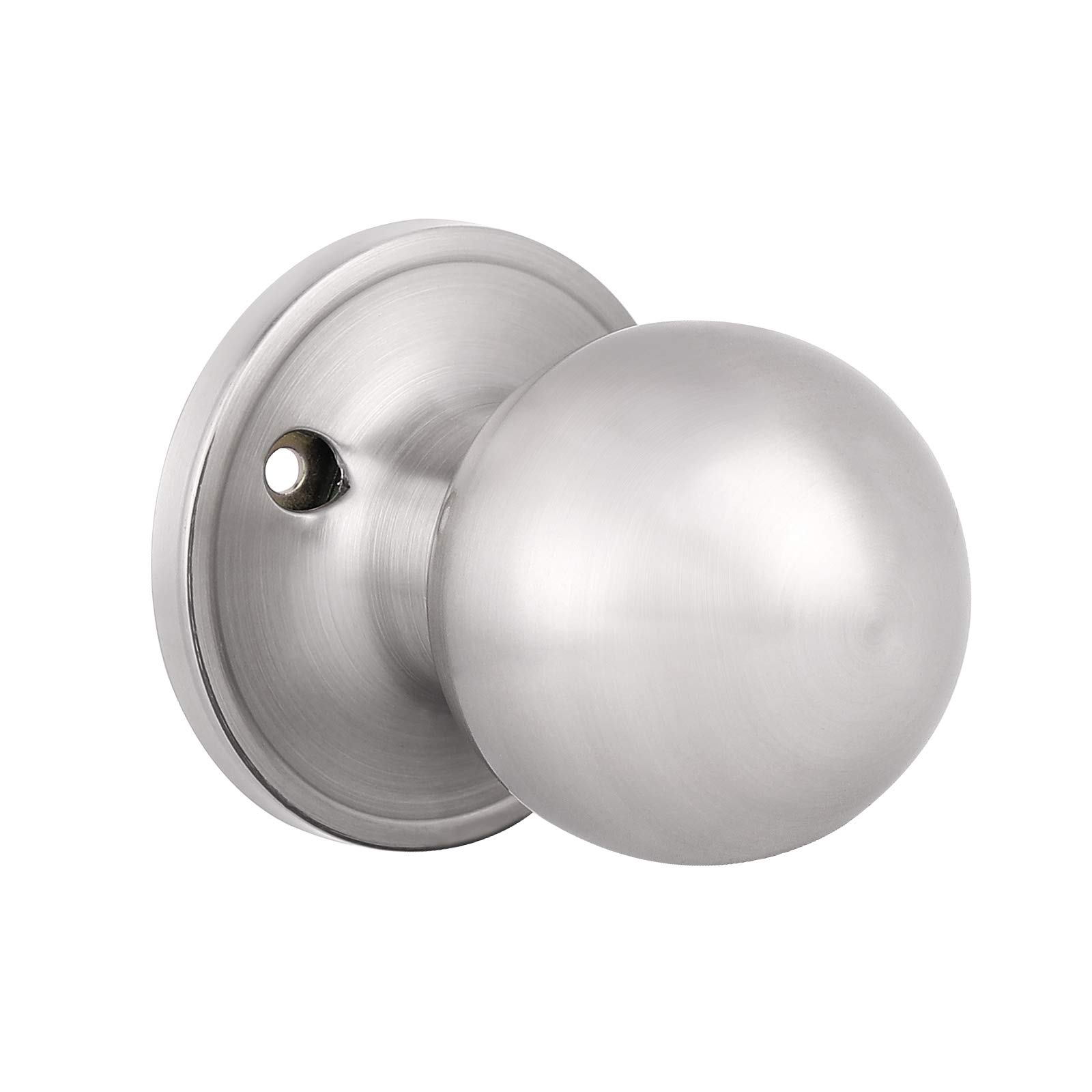 Probrico 8 Pack Round Satin Nickel Single Dummy Door Knobs, Individual ...