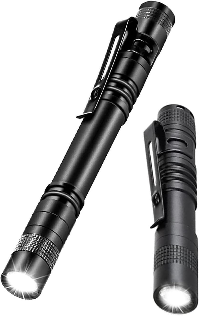 MODOAO Portable Mini LED Flashlight Ultra Slim Belt Clip 1/2 AAA ...