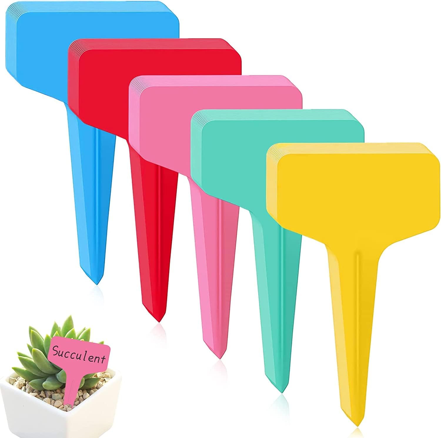 T-Type Plant Labels Plastic Plant Label T-Type Tags,100 Pcs Plastic ...