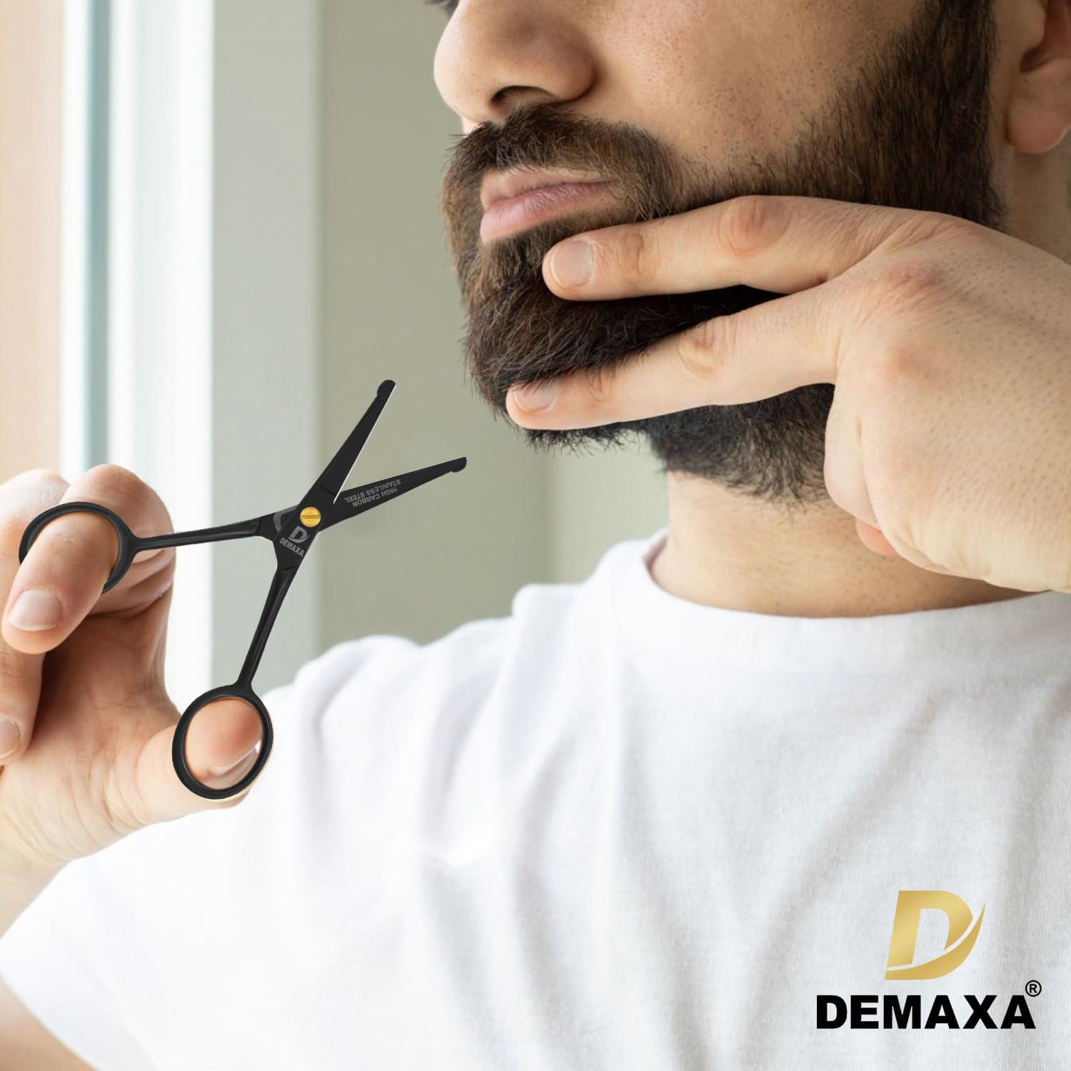 Snapklik.com : DEMAXA 4.5" Round Tip Safety Mustache Scissors Beard ...