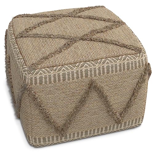 Snapklik.com : SIMPLIHOME Sweeney 18 Inch Wide Boho Square Pouf In ...