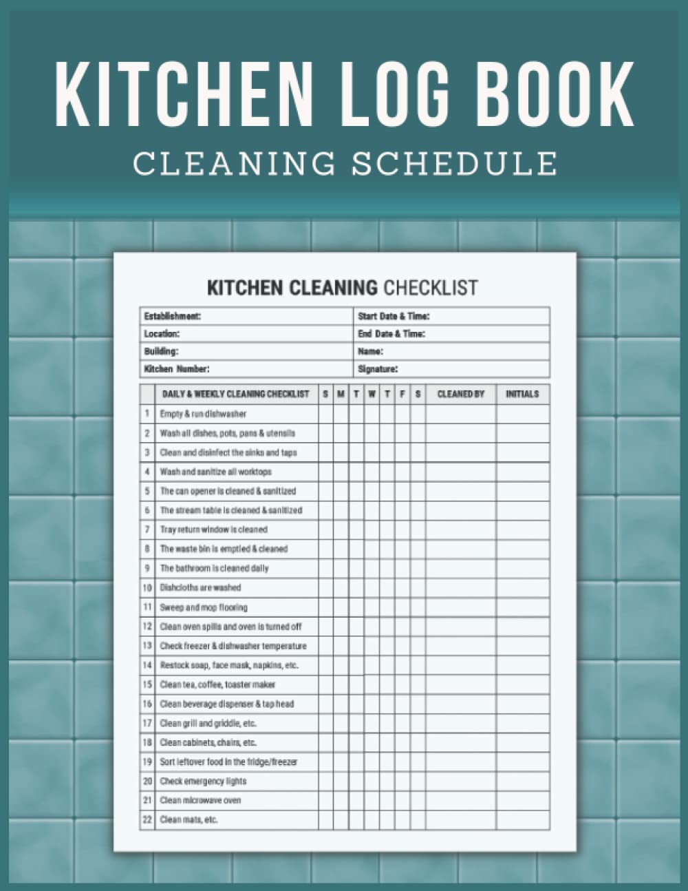 Kitchen Log Book Cleaning Schedule: Daily and Weekly Cleaning Checklist ...