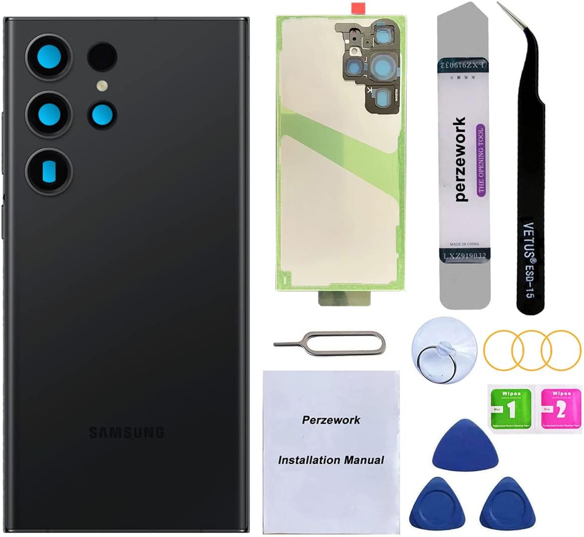 Amazon.com: Galaxy S23 Ultra Back Cover Glass Replacement with Pre ...