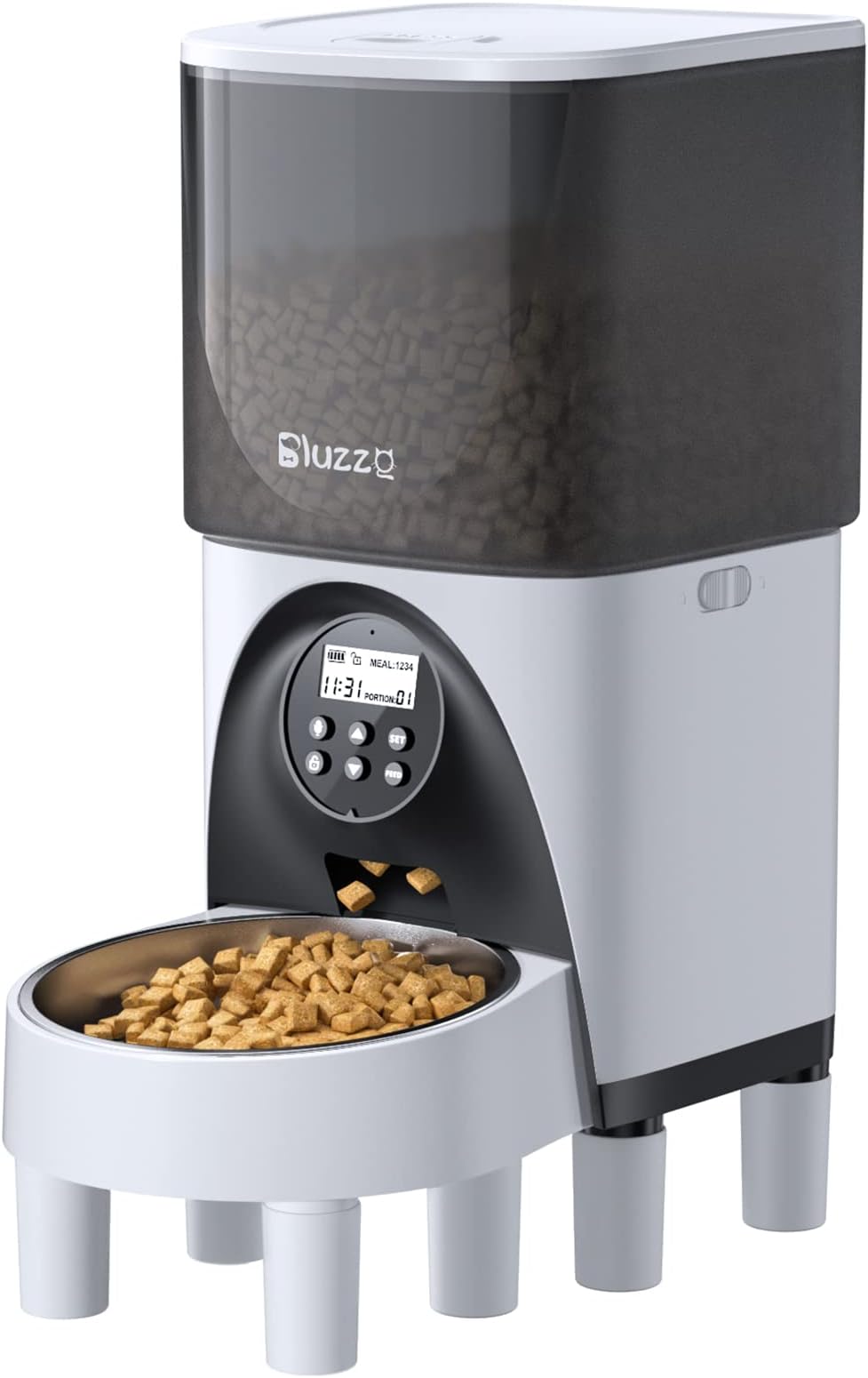 Amazon.com : Automatic Cat Feeders with Stainless Steel Bowl, 4.5L ...