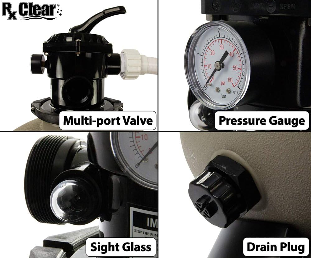 Snapklik.com : Rx Clear Radiant Complete Sand Filter System For Above ...