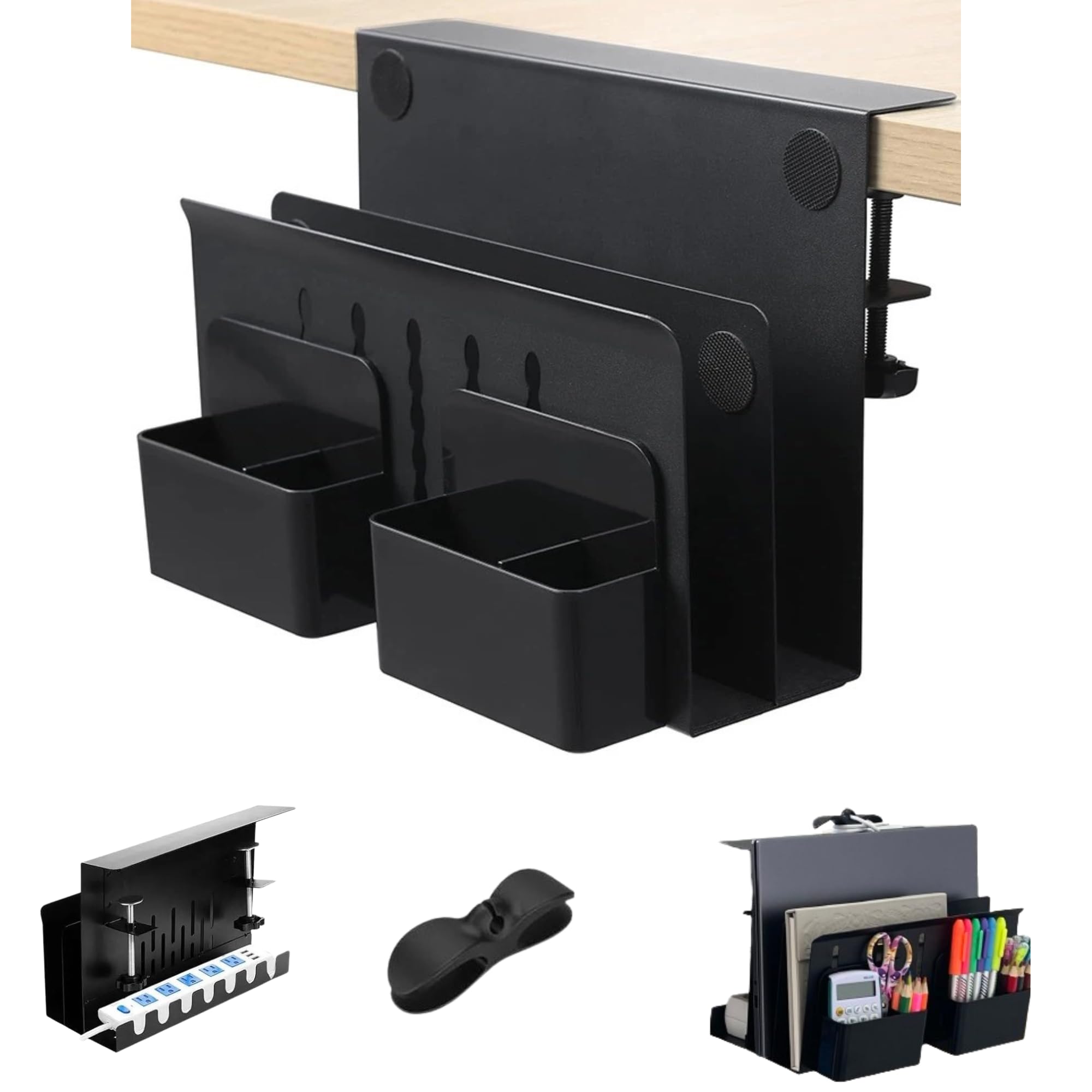 Amazon.com: Desk Side Storage - 2-Tier Steel Hanging Desk Shelf ...