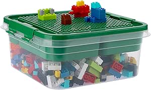 Amazon.com: OGANAZI Plastic Storage Container with Bricks Baseplate Lid ...