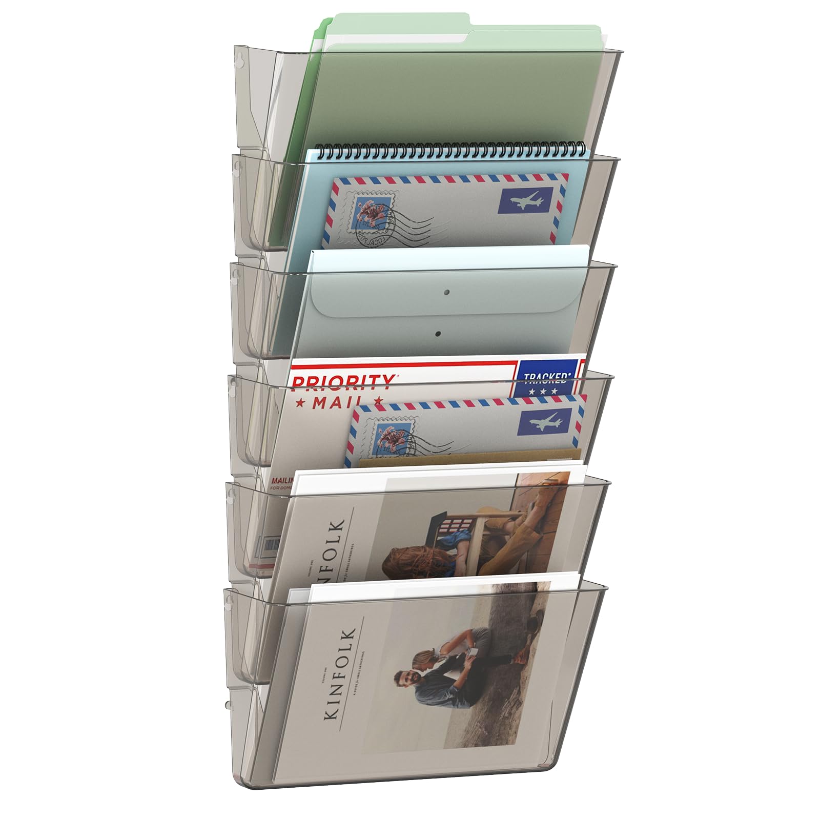 Amazon.com : MINDEPOT 6 Pockets Acrylic Wall File Organizer, Clear Wall ...