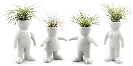 Amazon.com : White Ceramic Man, Woman, Boy and Girl People Shaped ...