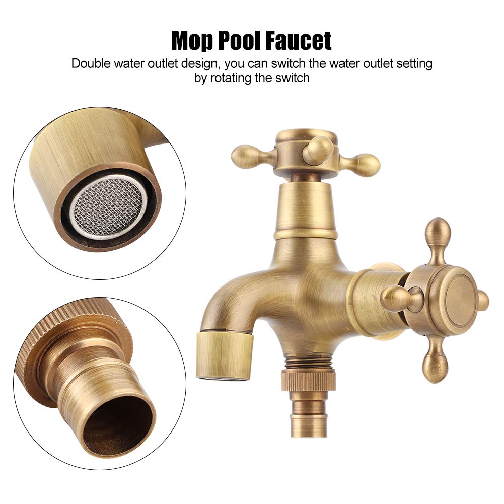 Brass Washing Machine Faucet G1/2″, Double Outdoor Tap, Solid Brass ...