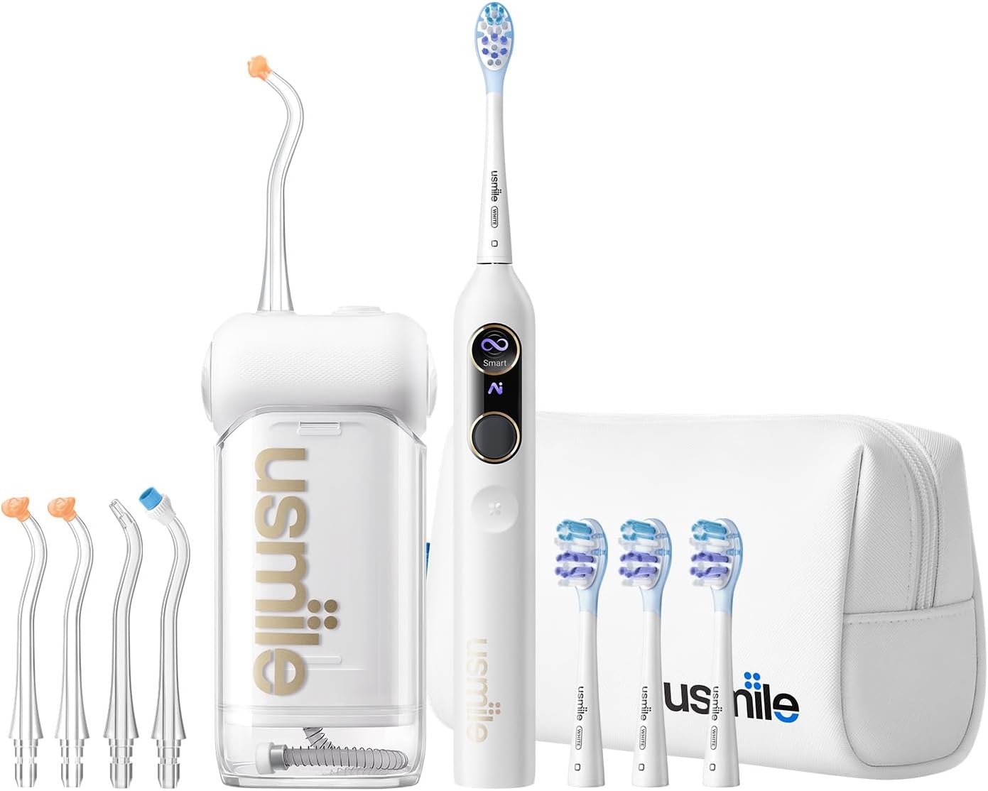 Amazon.com: 【5-in-1 Bundle】 usmile C10 Portable Water Flosser White ...