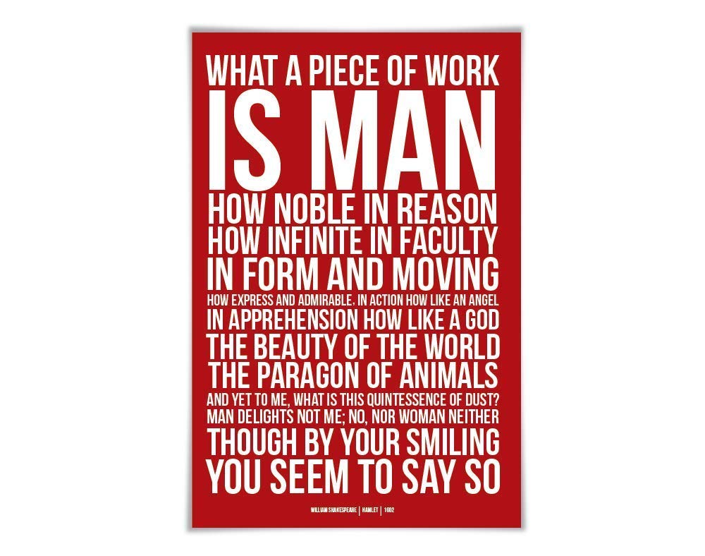 Amazon.com: Hamlet Poster. What a Piece of Work is Man. 60 Colours/8 ...