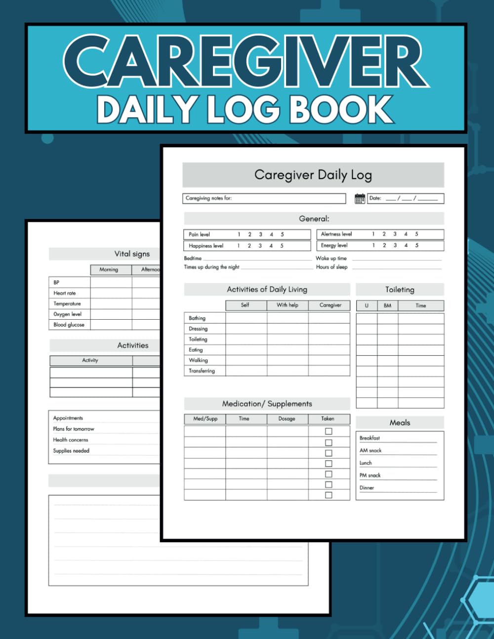 Caregiver Daily Log Book: Personal Caregiver Organizer for Aging Loved ...