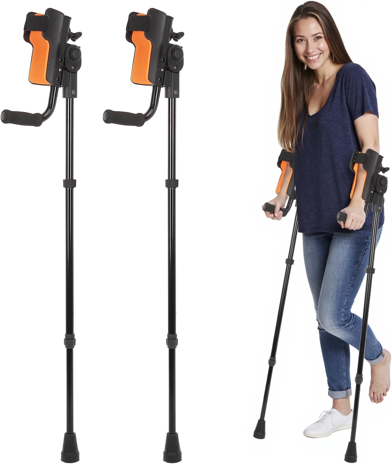 Amazon.com: VEVOR Forearm Crutches for Adults, Folding Walking Forearm ...