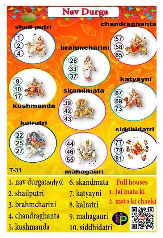 UltPult Tambola Navratri Nav Durga Theme - English | Tambola Tickets ...