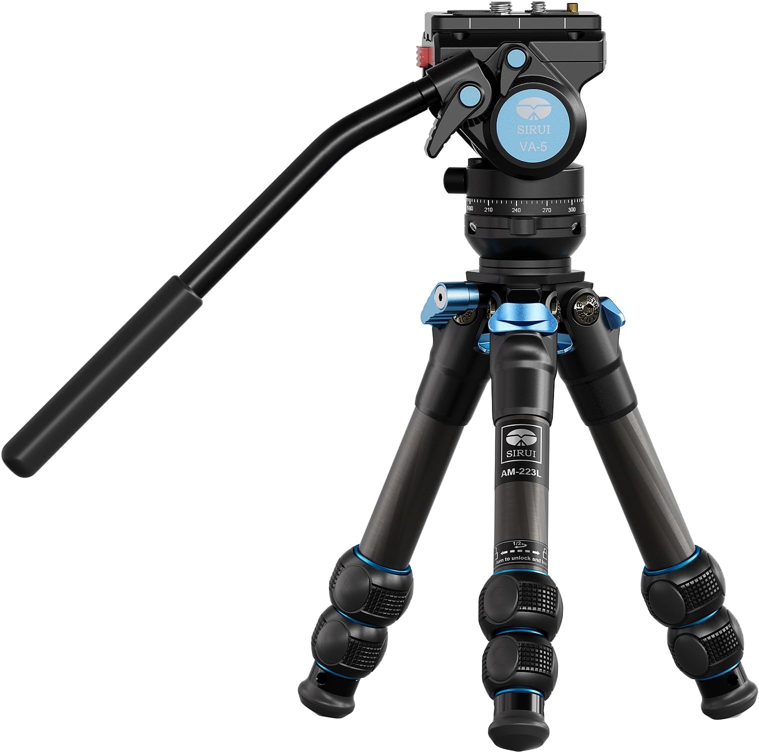 Amazon.com : SIRUI AM-223L Mini Video Tripod with VA-5 Fluid Head ...