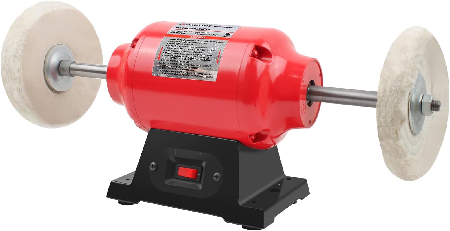 XtremepowerUS 8" Dual Buffer Benchtop Buffer Grinder 3/4HP Polisher ...