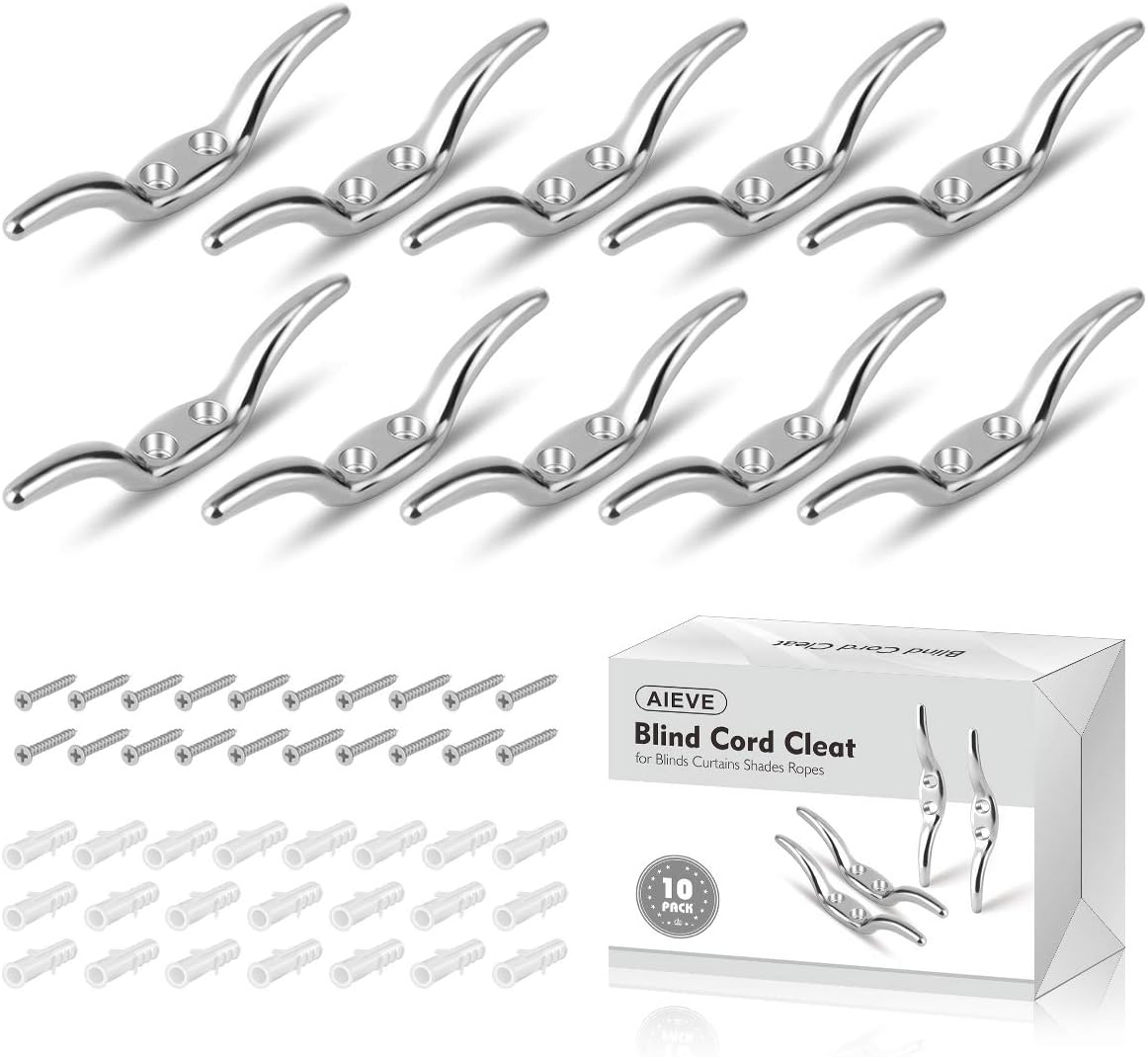 AIEVE Cleat Hook,10 Pack Cleats for Blinds, Blackout Curtains Zinc ...