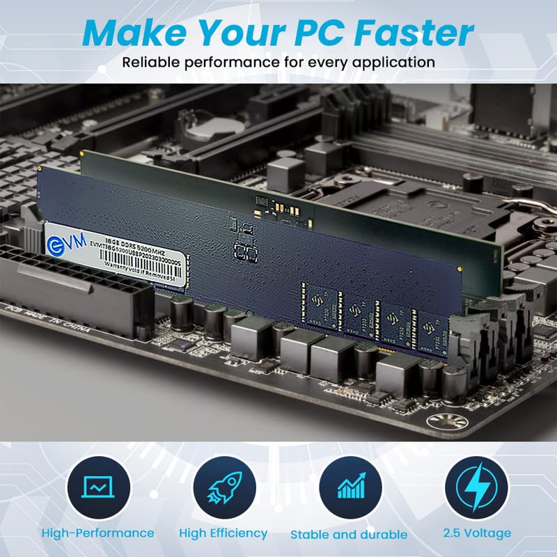 EVM 16GB DDR5 Desktop RAM 5200MHz - High Performance, LongDimm, 288-Pin ...