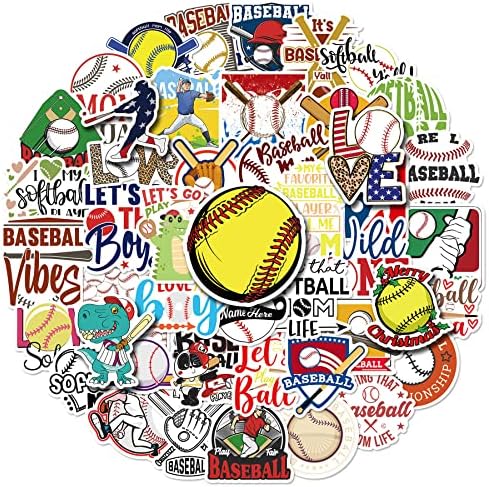 Amazon.com: Baseball and Softball Stickers 50PCS Waterproof Sports ...