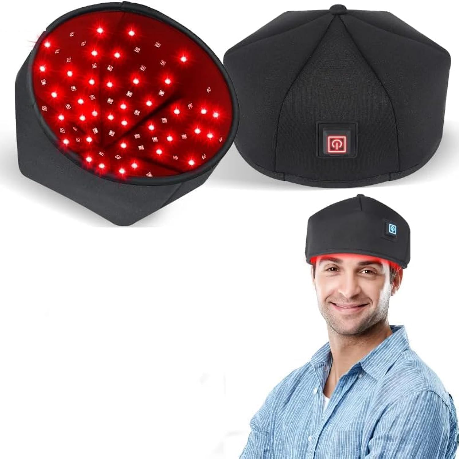 Hair Growth Cap, Anti Hair Loss Helmet Electric Scalp Massager Infrared ...